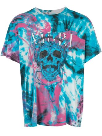 Amiri T-Shirt mit Totenkopf-Print - Blau