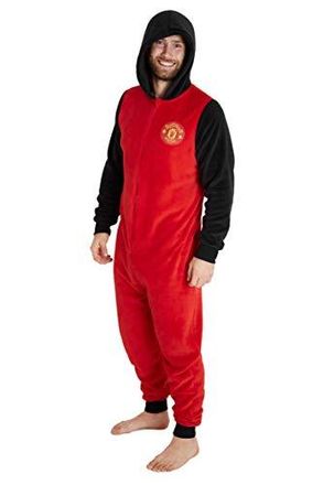 Manchester United F.C. Combinaison Pyjama Homme - Onesie Adulte en Polaire Douce avec Capuche Taille S, M, L, XL 2XL et 3XL - Man United Football Club Officiel (M)