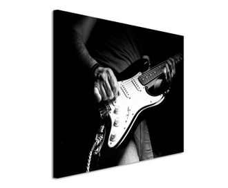 Paul Sinus Art Kunstfoto auf Leinwand 60x40cm Künstlerische Fotografie - Mann mit E-Gitarre auf Leinwand exklusives Wandbild moderne Fotografie für ihre Wand in viel