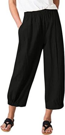 Onsoyours Pantalon 3/4 Casual Femmes Pantacourt Ample Elastique Sarouel L&acirc;che Fitness Sport Yoga Shorts Harem Leggings Court de Plage Z8 Noir M