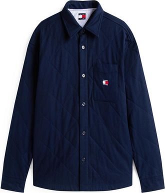 Tommy Hilfiger Gestepptes Baumwoll-Overshirt mit Aufnäher und Brusttasche in