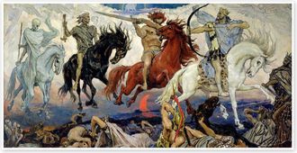 Posterlounge Die Vier Reiter der Apokalypse Poster von Victor Mikhailovich Vasnetsov 160 x 80 cm Wandbilder Wanddeko
