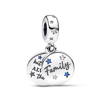 Pandora Moments Geliebte Familie Doppelter Charm-Anh&auml;nger aus Sterling Silber mit Zirkonia, Kompatibel Moments Armb&auml;ndern, 792987C01