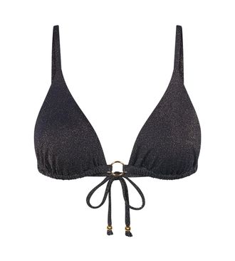 Triumph Triangel-Bikini-Top TRIUMPH Summer Sunset N, Damen, Gr. 36, Cup C, schwarz, Glitzergarne;Microfaser, Obermaterial: 70% Polyamid, 16% metallisierte Fas