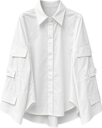 Meimeij Chemise Coton Oversize - Femme - Blouses et Chemises - Blanc - Taille: 36 FR