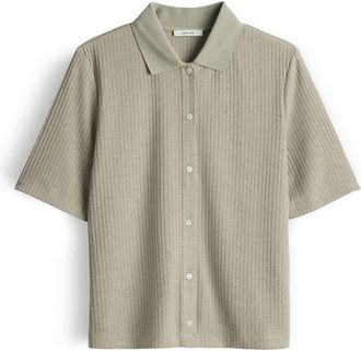 OPUS Poloshirt Poloshirt mit dezenter Rippstruktur Lockerer Schnitt, Knopfleiste, Polokragen