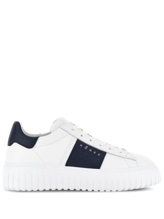 Hogan baskets H-Stripes en cuir - Blanc