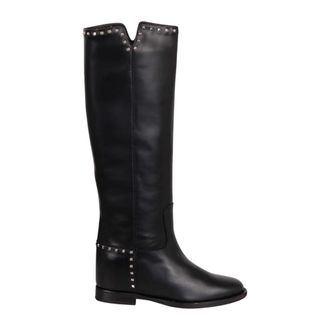 Via Roma 15 Keilstiefel mit internem Keilabsatz und V-Ausschnitt - - Shoes - Damen - Schwarzk - 39 1/2 EU