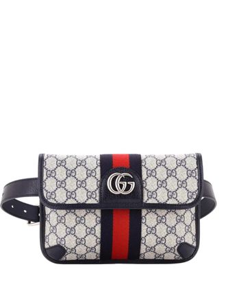 Gucci sac banane Ophidia Flap en toile GG - Bleu