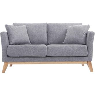 Miliboo Miliboo - Sofa skandinavisch 2 Pl&auml;tze Hellgrau helle Holzbeine oslo