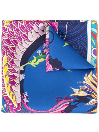 Shanghai Tang foulard imprim&eacute; Pacific - Bleu