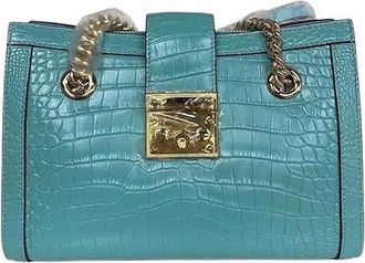 Generic Sac cabas pour femme en cuir de ventre de crocodile, sac &agrave; bandouli&egrave;re &agrave; cha&icirc;ne, sac &agrave; rabat en cuir dalligator v&eacute;ritable, sac bandouli&egrave;re simple