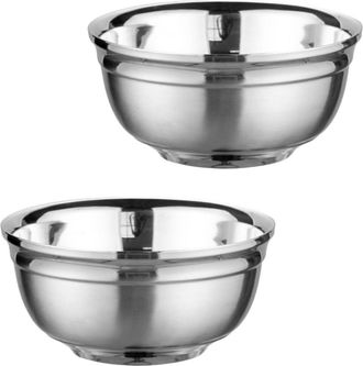 Garneck Verdickte Doppelschichtige Reisschüssel - Hitzebeständige 2-teilige Suppenschüssel Aus Edelstahl