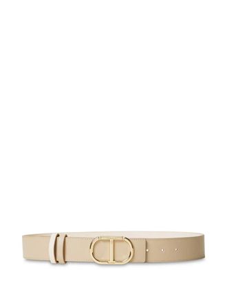 Twin-Set ceinture en cuir &agrave; design r&eacute;versible - Blanc