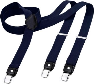 DonDon Hosentr&auml;ger Herren dunkelblau schmal 2,5 cm - Extra starke Clips f&uuml;r Anzug - Hosentr&auml;ger Herren extra stark - Ideal f&uuml;r M&auml;nner oder Damen Rockabilly S