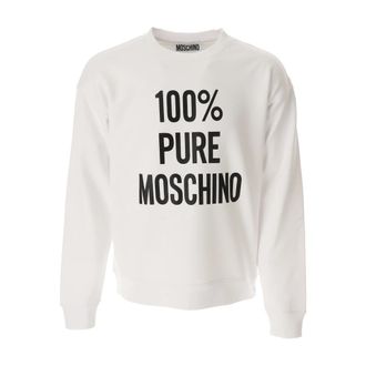 Moschino Reiner wei&szlig;er Sweatshirt mit Frontslogan - - Sweatshirts & Hoodies - Herren - Wei&szlig; - L