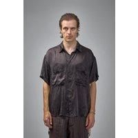 Geoffrey B. Small Assymetric Swing Back Exaggerated Volume Short Sleeve Workshirt Hand Dyed