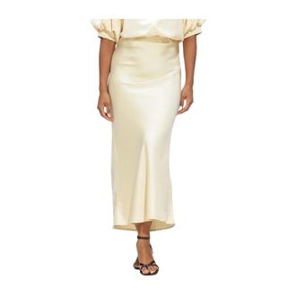 Notre-V Nv-Hildegard Midirock - - Skirts - Damen - Gelb - S