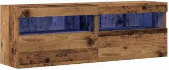 vidaXL Vidaxl - Meubles tv avec éclairage led 2 pcs bois ancien 60x30x40 cm