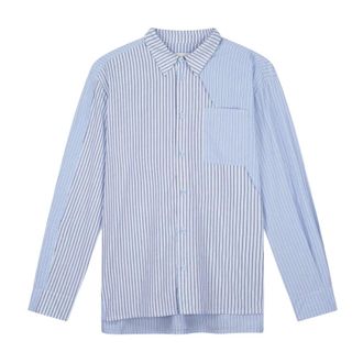 Arte Asymmetrisches Streifenhemd - - Shirts - Herren - Blau - M