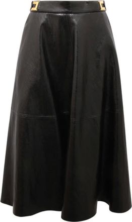 Elisabetta Franchi Femme, Jupes, Noir, Taille: 40 FR Go-136-56E2 Ecopelle Craquel&eacute; Skirt