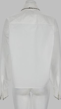 Fabiana Filippi Cropped Cotton Poplin Shirt - White