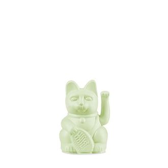 Donkey Lucky Cat Mini | Light Green - Japanische Gl&uuml;cksbringer Winkekatze in Hellgr&uuml;n, 9,8 cm hoch