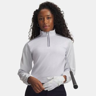 Under Armour Drive Oberteil mit.5-Zip f&uuml;r Damen Wei&szlig; / Midnight Blaue Marine / Wei&szlig; XL