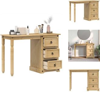 vidaXL Vidaxl - Schminktisch Corona 110x47x75 cm Massivholz Kiefer - Holz Schminktisch - Kiefernholzm&ouml;bel - Schreibtisch - Kommode - Korpusm&ouml;bel
