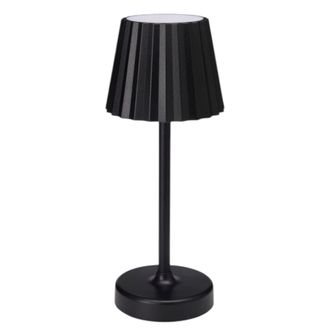 Meinposten Tischleuchte Lampe Leuchte LED schwarz Batterie Leselampe Nachttischlampe (Schwarz geriffelt)