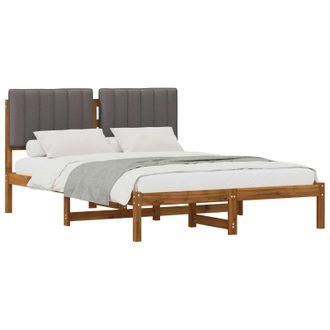 vidaXL Letto Con Testiera Rivestita Naturale E Grigio Chiaro Vidaxl