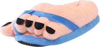 Generic Pantoufles amusantes pour femme - Pantoufles plates en peluche &agrave; gros orteil antid&eacute;rapant - Chaussures dhiver douces et chaudes - Unisexe - Tongs non 