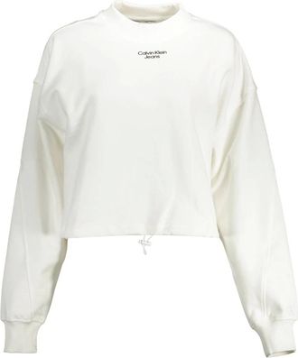 Calvin Klein Femme, Sweatshirts et sweats &agrave; capuche, Blanc, Taille: 44 FR Long Sleeve SweaT-shirt