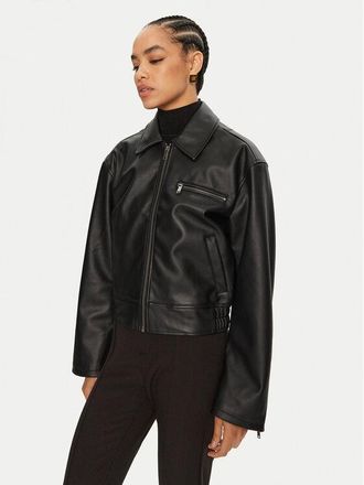 Gina Tricot Jacke aus Kunstleder 23136 Schwarz Loose Fit