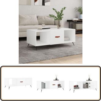 vidaXL Couchtisch Weiß 102x50x40 cm Holzwerkstoff - Couchtisch - Wohnzimmerstil - Weißer Couchtisch - Holzwerkstoff Möbel - Sideboard