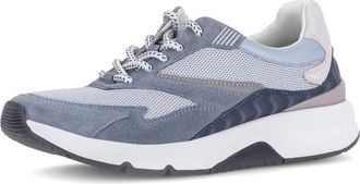 Gabor Damen Low-Top Sneaker, Frauen Sandalen,grau,beige,Lack,braun,klassisch,Komfort-Mehrweite,modisch,orthopaedisch,Blue k./Weiss,37.5 EU / 4.5 UK