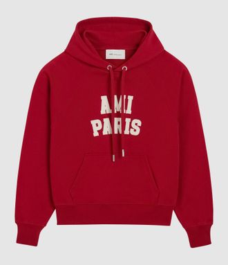 Ami Sweatshirt Ami Paris Felt Rouge Rubis Ivoire