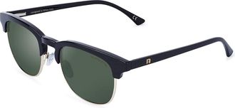 Clandestine Sonnenbrille Highbrow Gold Dark Green - Grüne HD Nylon Gläser und Kunststoffrahmen - Sonnenbrille für Männer & Damen - Mit Smart Vision Technology - B