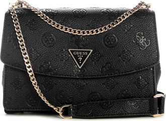 Guess Schultertasche Umh&auml;ngetasche Cresidia II Convertible Xbody Flap Bag Black Logo schwarz