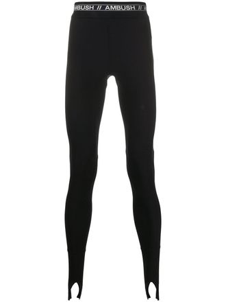 AMBUSH legging &agrave; taille &agrave; logo - Noir