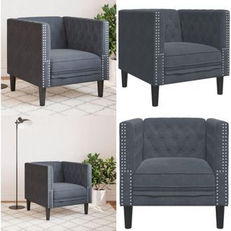 vidaXL Chesterfield-Sessel Dunkelgrau Samt - Vidaxl
