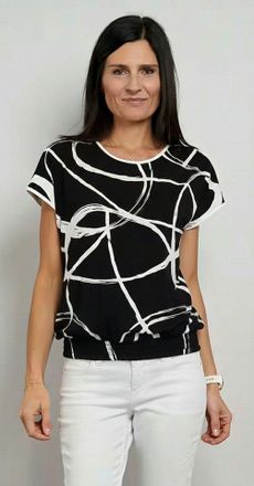 Seidel Moden Kurzarmshirt mit grafischem Muster - Rundhals - MADE IN GERMANY