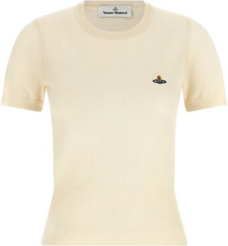 Vivienne Westwood Femme, Pulls, Beige, Taille: 40 FR Bea Cotton Crew Neck Top