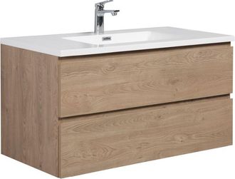 Badplaats Badezimmer Badm&ouml;bel-Set Angela 100cm - Kastanien Eiche - Untersc