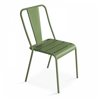 Oviala Oviala - Chaise en m&eacute;tal bistrot vert cactus