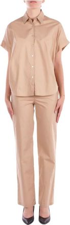 Manila Grace Femme, Blouses et Chemises, Beige, Taille: 38 FR Straight Pantalons