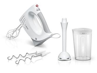 Bosch MFQ3540 - Batteur polyvalent avec plusieures accessoires - Puissance de 450 W - Couleur : Blanc/Gris