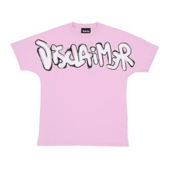 Disclaimer Rosa Logo Crop Tee Kurzarm - - Tops - Damen - Rosa - XS