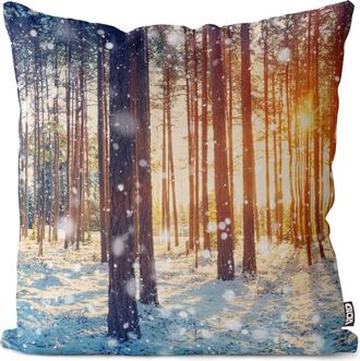 Void Watches Winterwald Schnee Kissenbezug Kissenh&uuml;lle Sofakissen Kissen Deko Weihnachten Winter Weihnachtsdeko, Kissen Gr&ouml;&szlig;e:40 x 40 cm