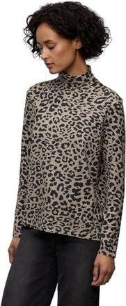 Street One 3228621 T-Shirt &agrave; col Montant avec Fantaisie, Beige Doux, 44 Femmes